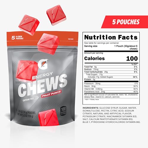 Fruit punch energy chews for endurance