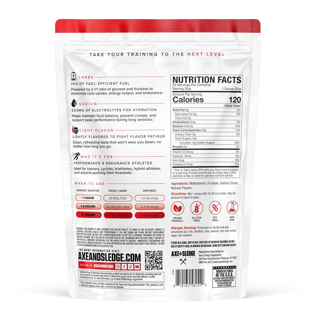 Fruit punch energy supplement for athletes