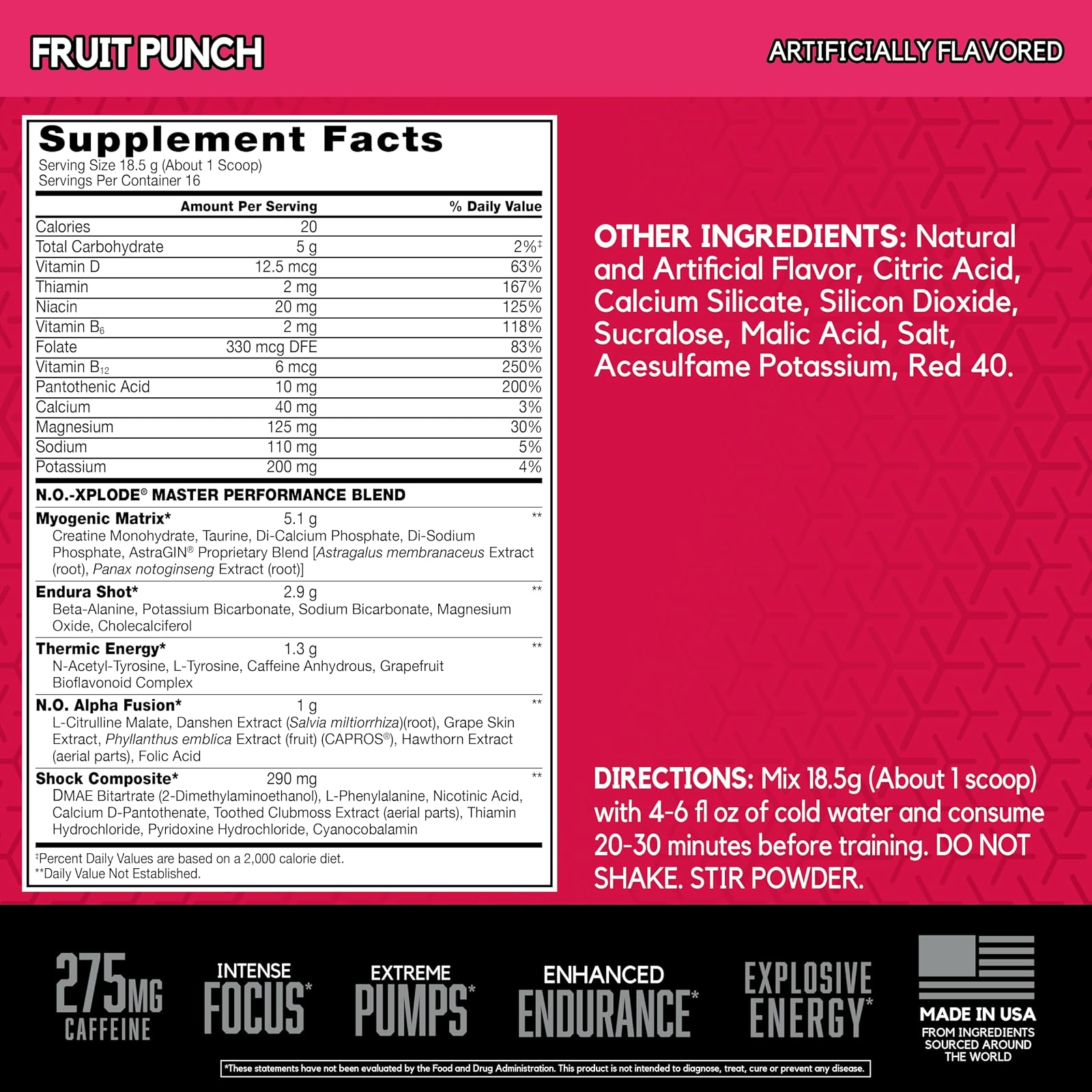 fruit punch flavour pre-workout energy boost