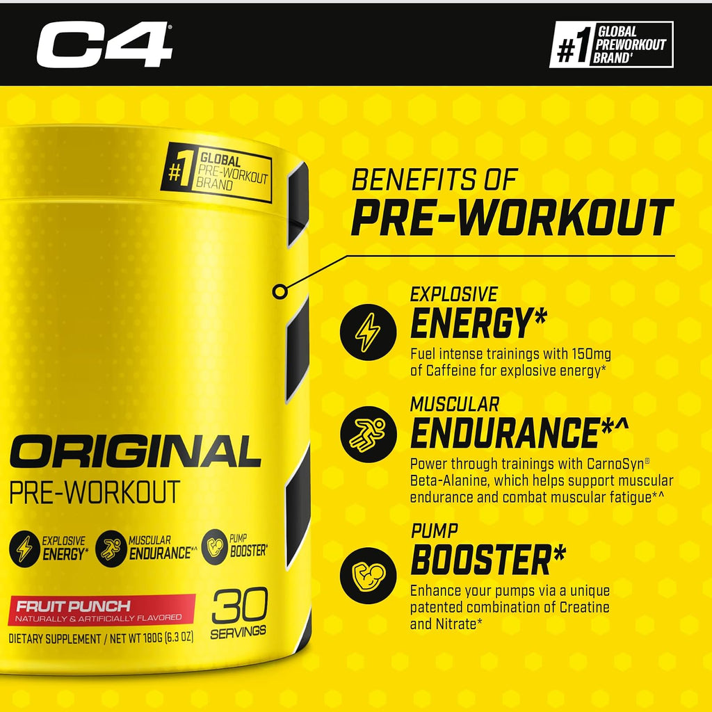 fruit punch flavour pre-workout energy boost