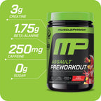 Fruit punch flavour pre-workout supplement