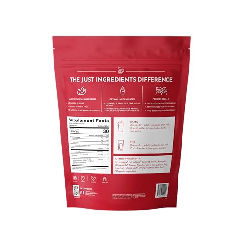 Fruit punch flavour probiotic supplement