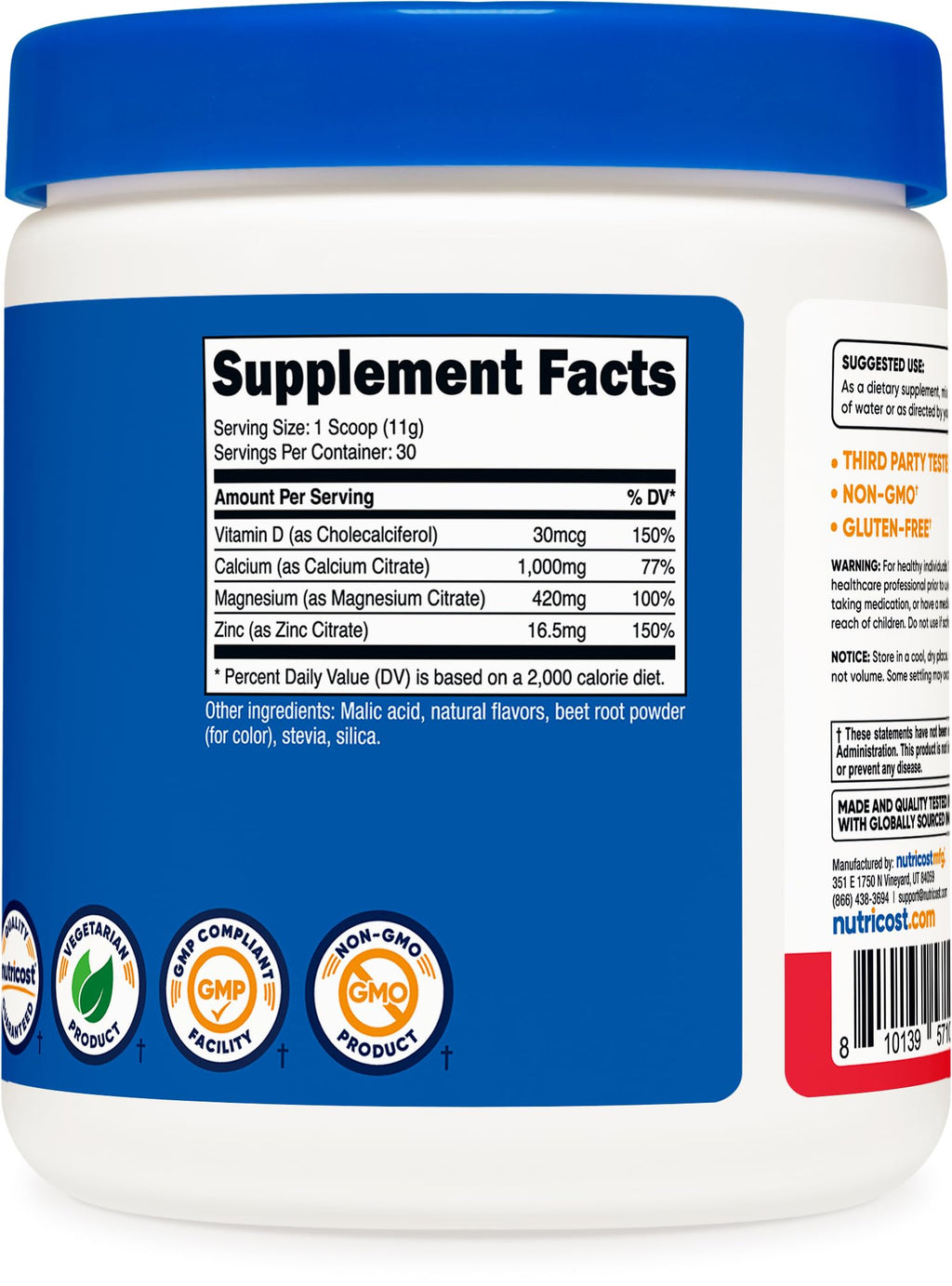 Fruit punch flavour vitamin and mineral blend