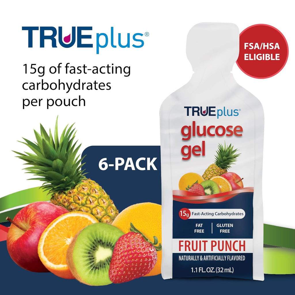 Fruit punch glucose gel pouch