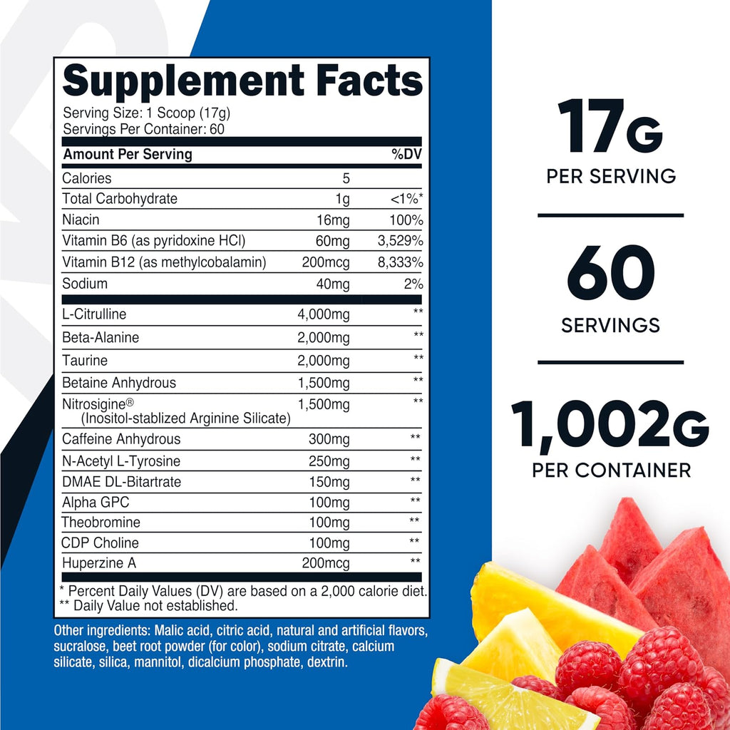 Fruit punch pre-workout complex