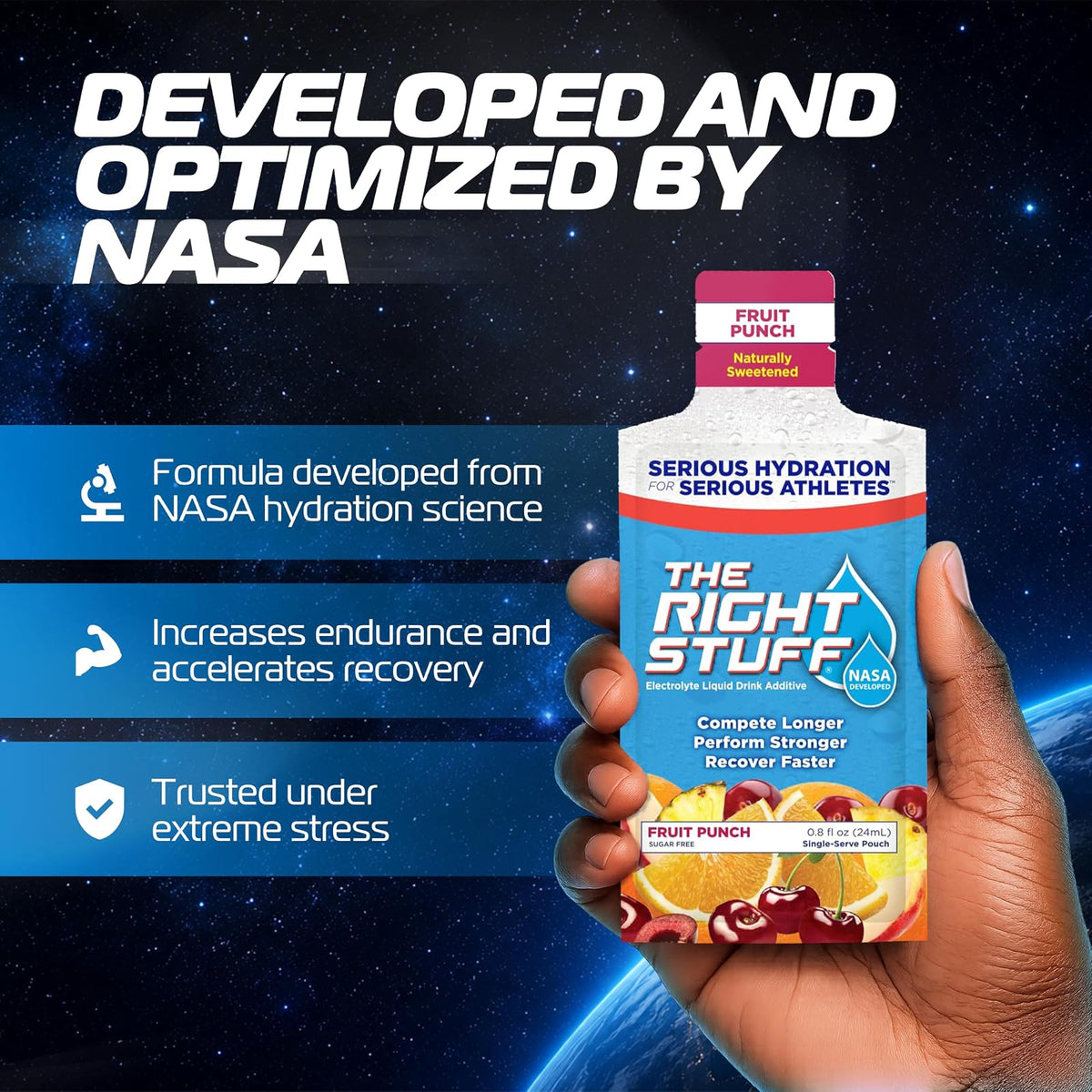 Fruit punch sports electrolyte pouches