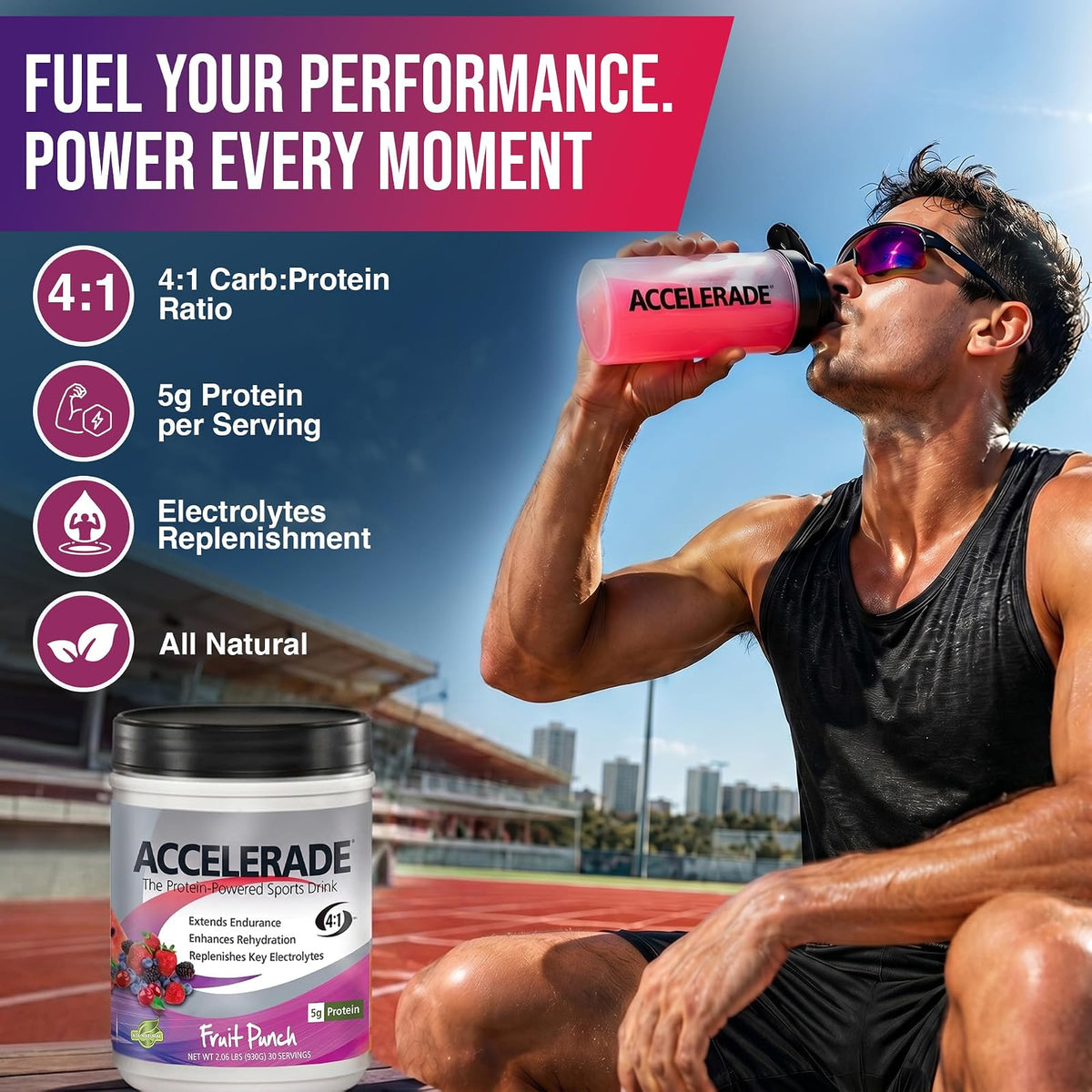 Fruit punch sports electrolytes for athletes
