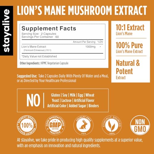 Fruiting body Lions Mane mushrooms