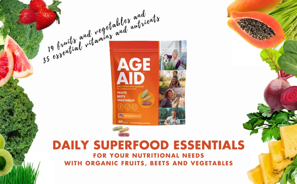 fruits and vegetables packed vitamin mix