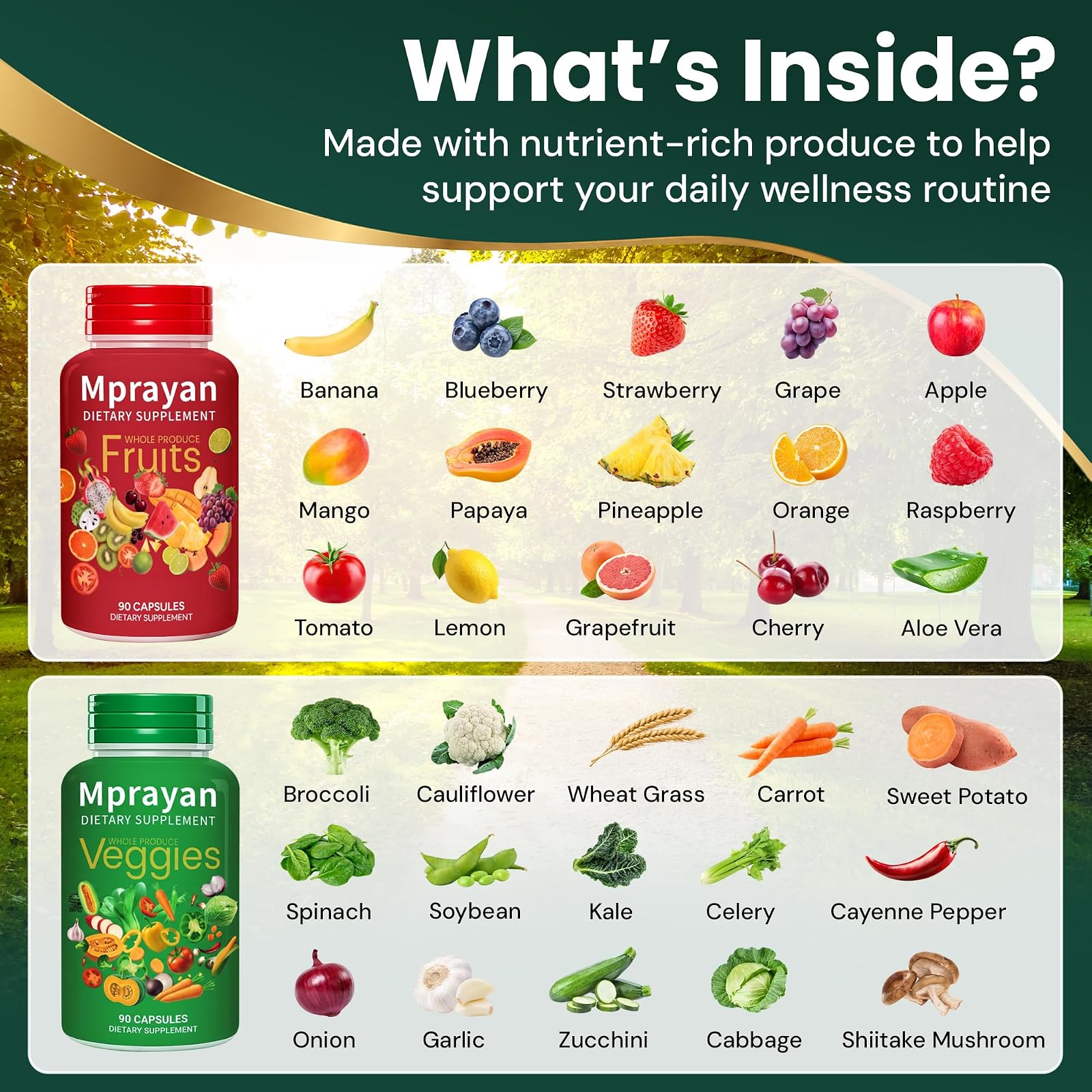 Fruits and veggies supplement for wellness