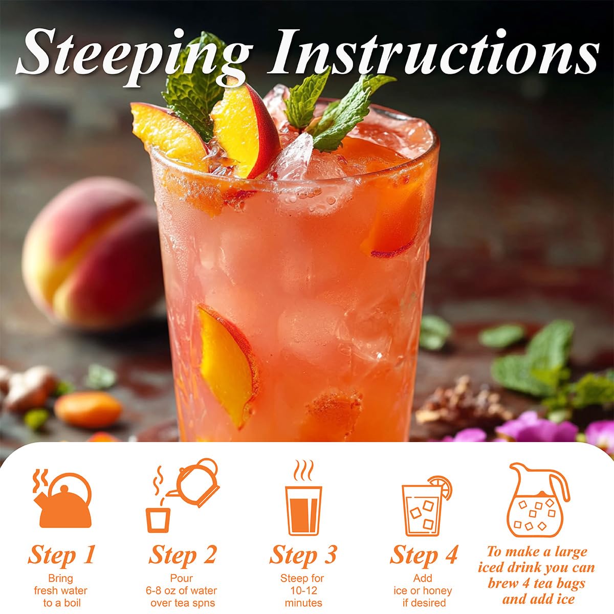 fruity ginger peach tea blend