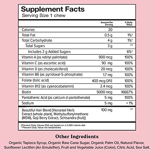 fruity hair chews with vitamins and minerals