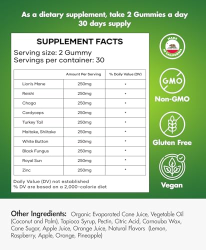 fruity mushroom gummies for daily health