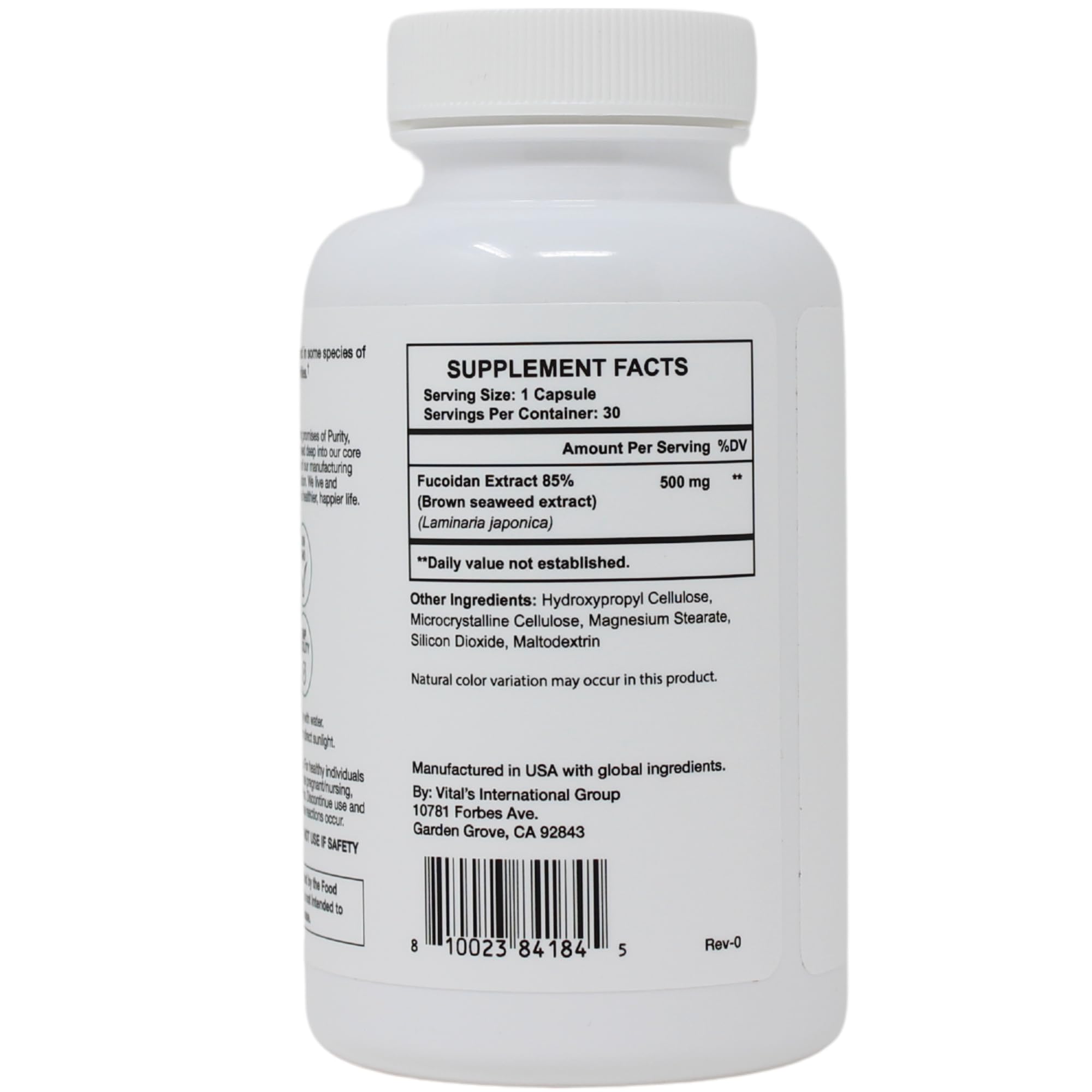 Fucoidan capsules for skin rejuvenation