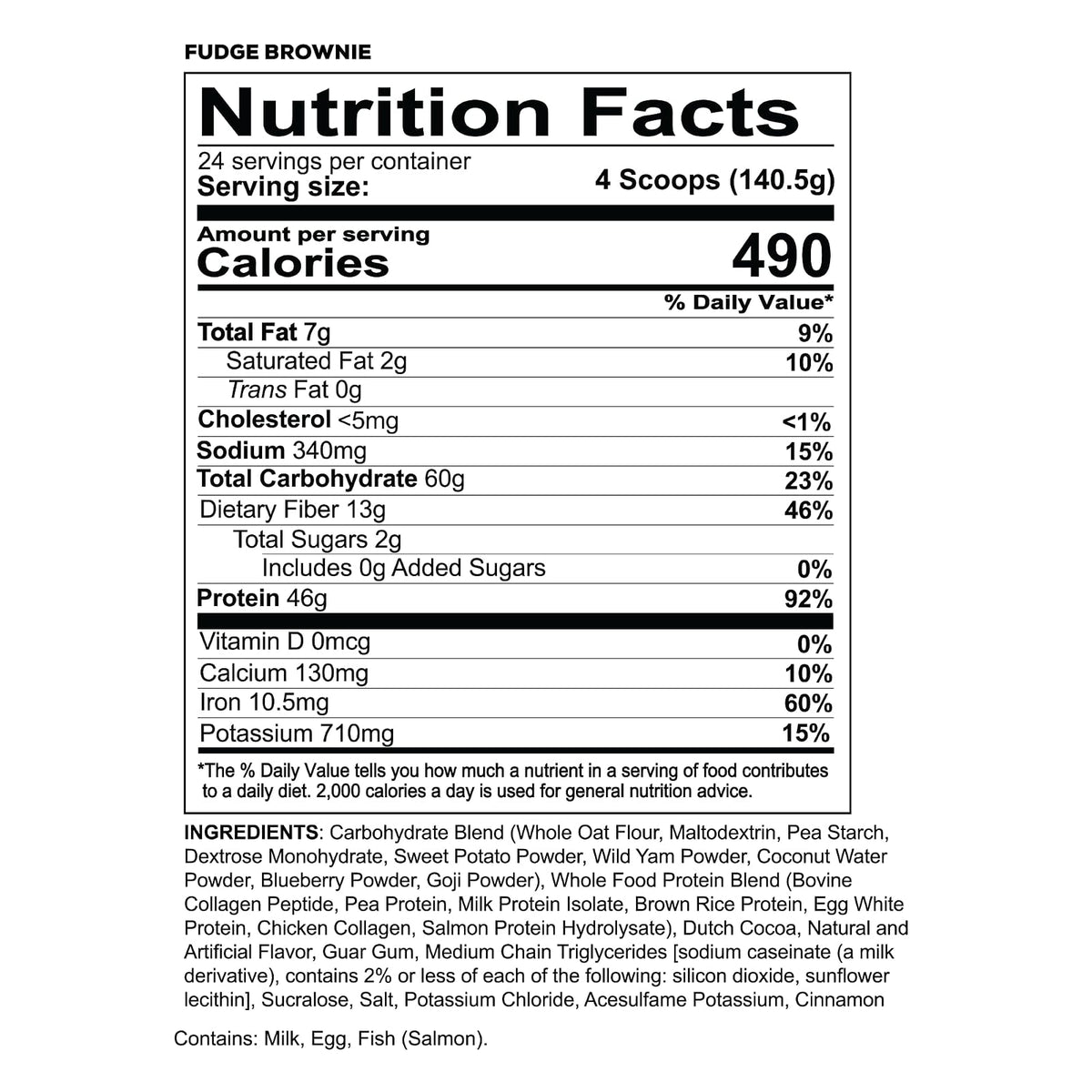 Fudge brownie protein powder flavour