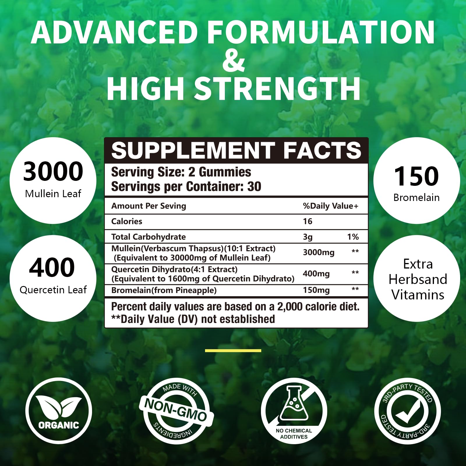 Fudualvdel Mullein Gummies 3000 mg
