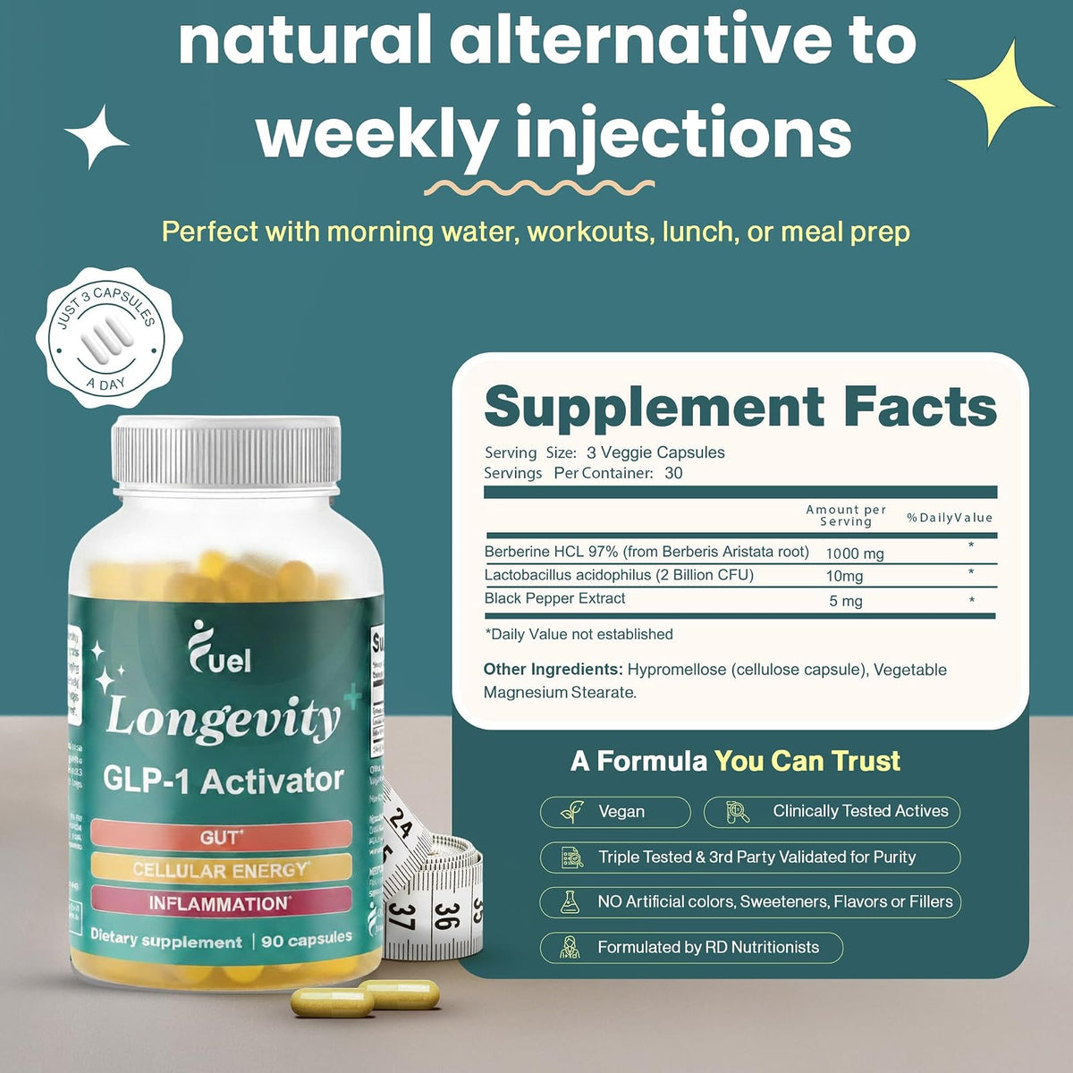 Fuel Natural 60 capsule bottle