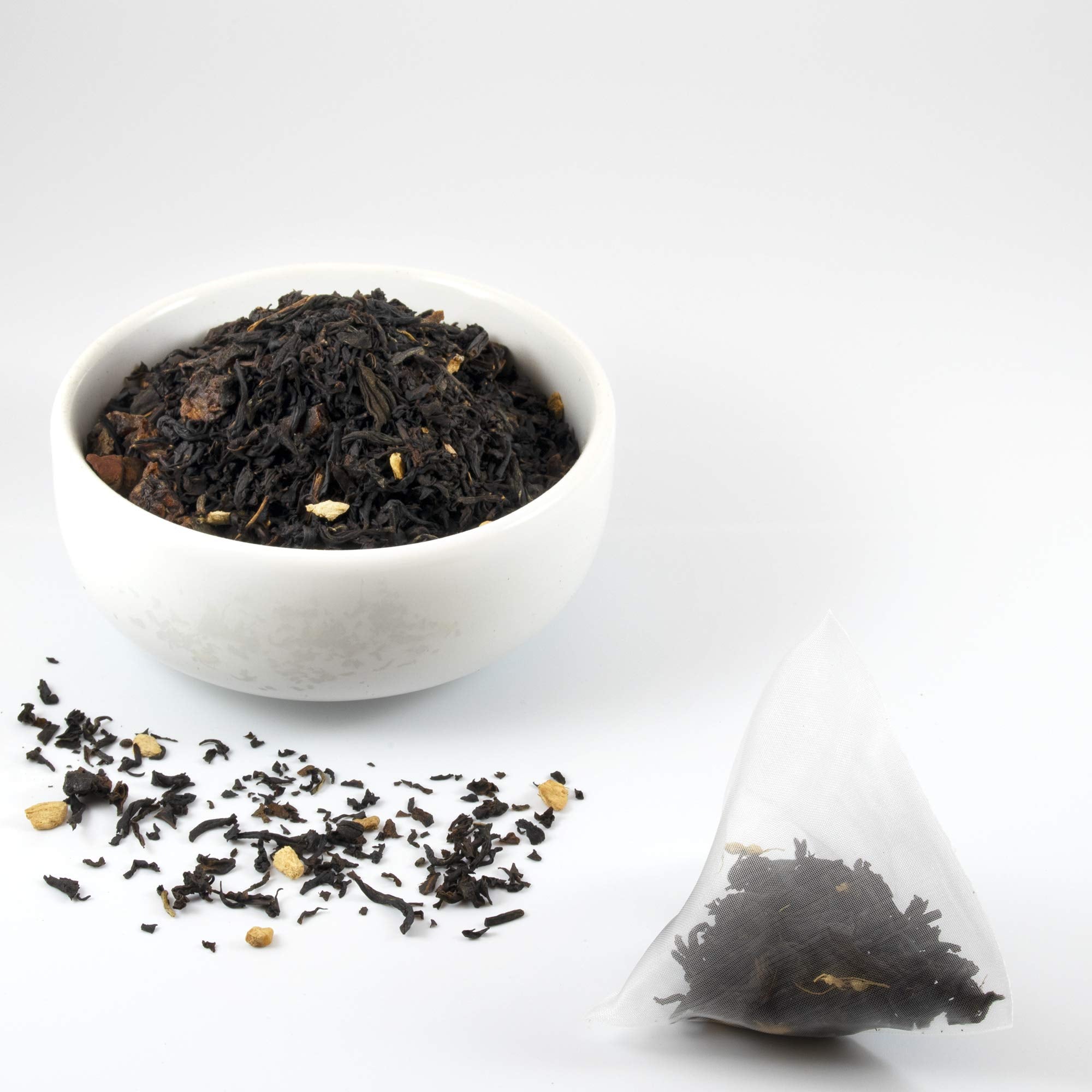 full leaf black tea with peaches