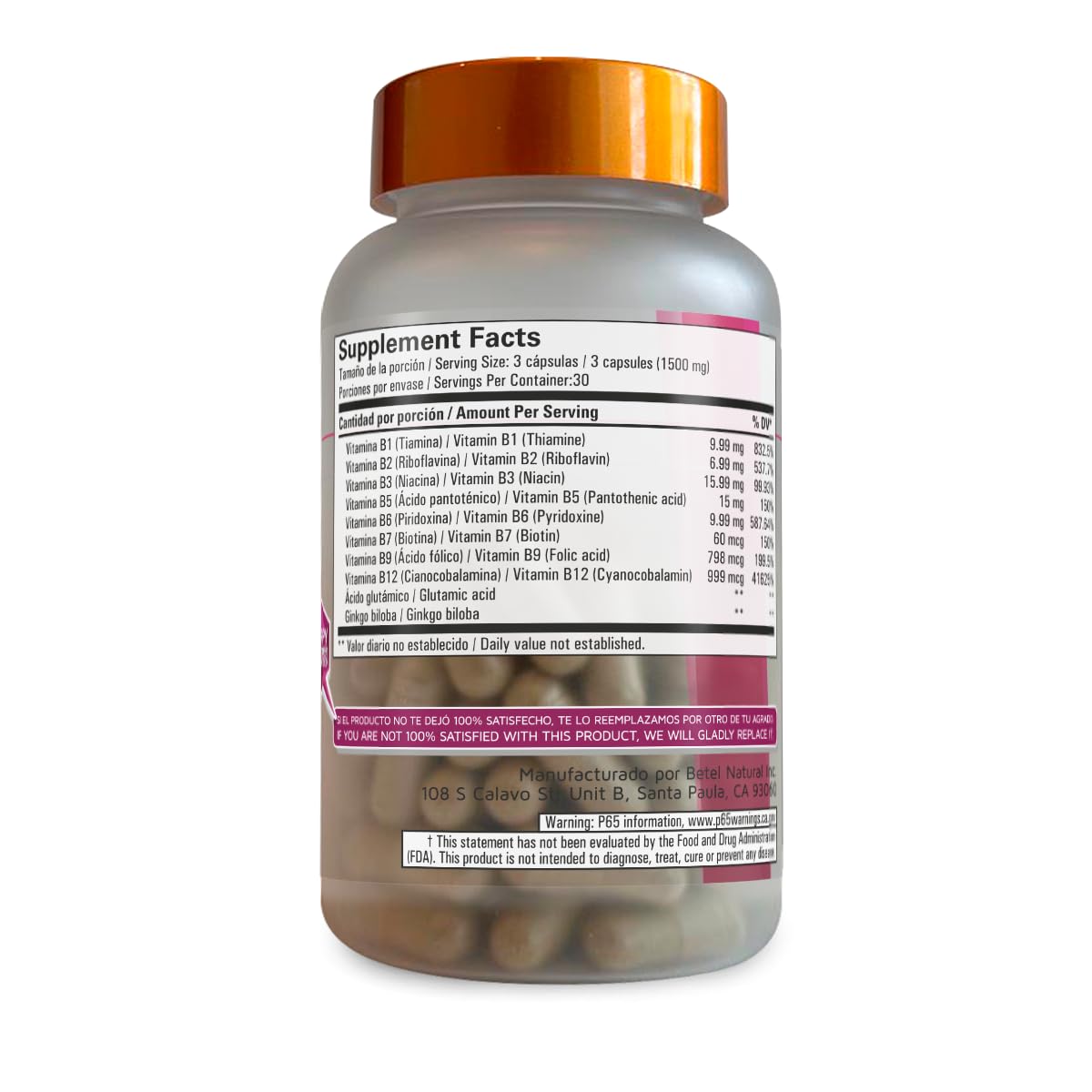 Full spectrum B vitamins supplement