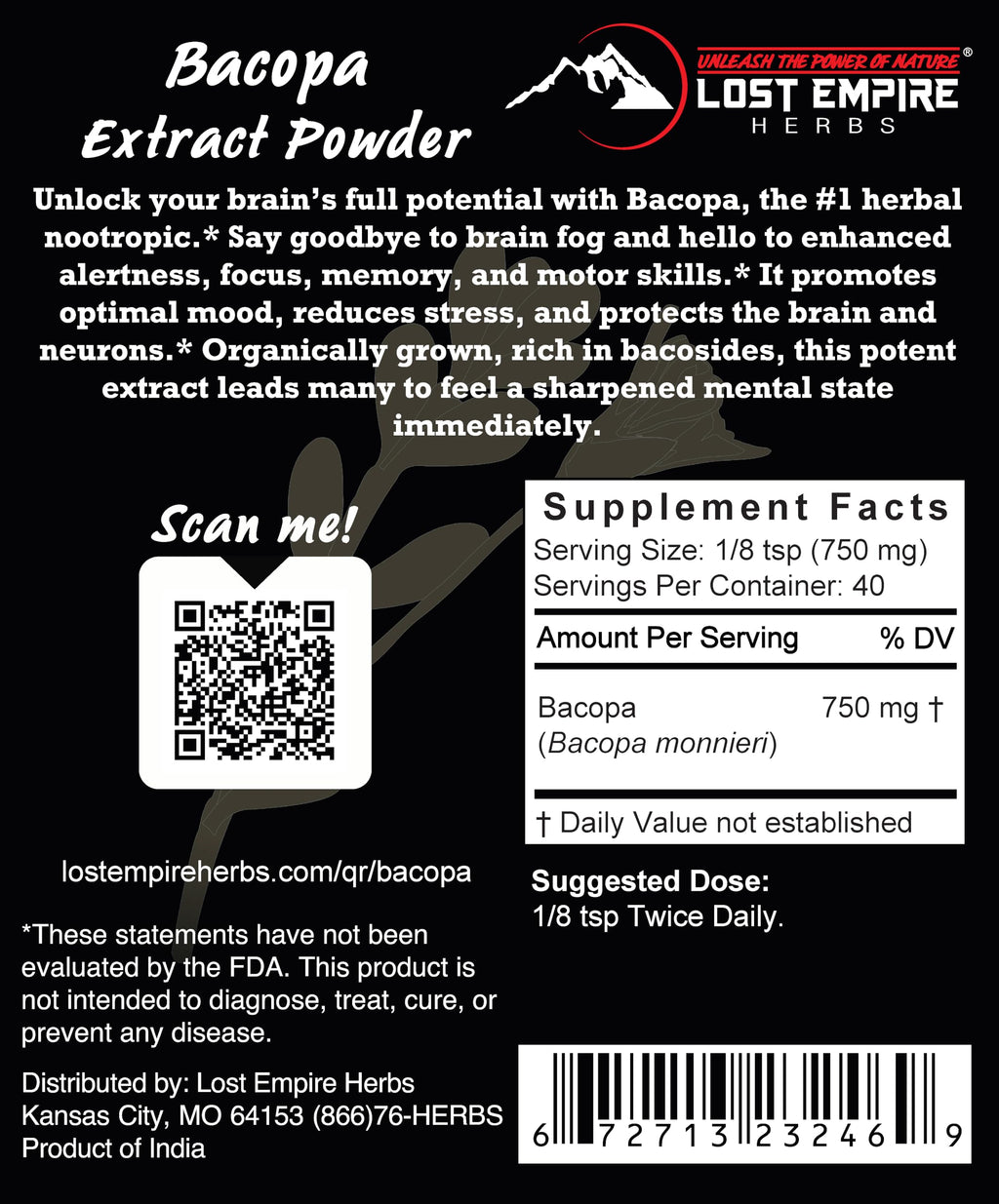 full spectrum bacopa monnieri powder benefits