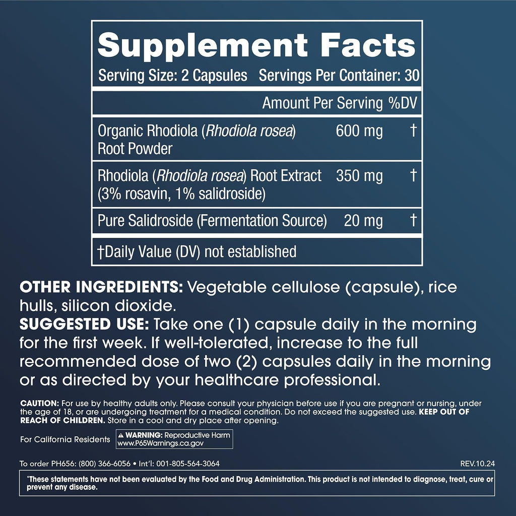 Full spectrum Rhodiola for energy boost