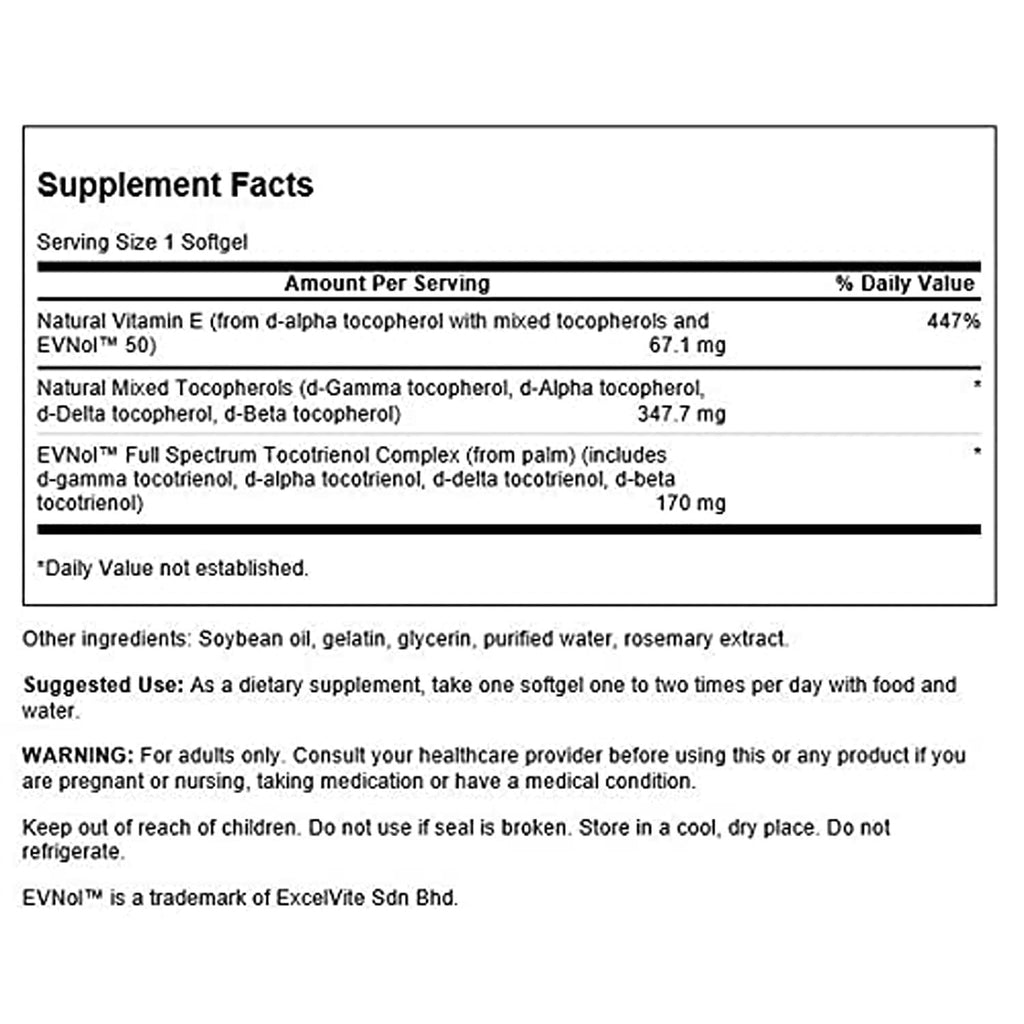 Full spectrum Vitamin E antioxidant support