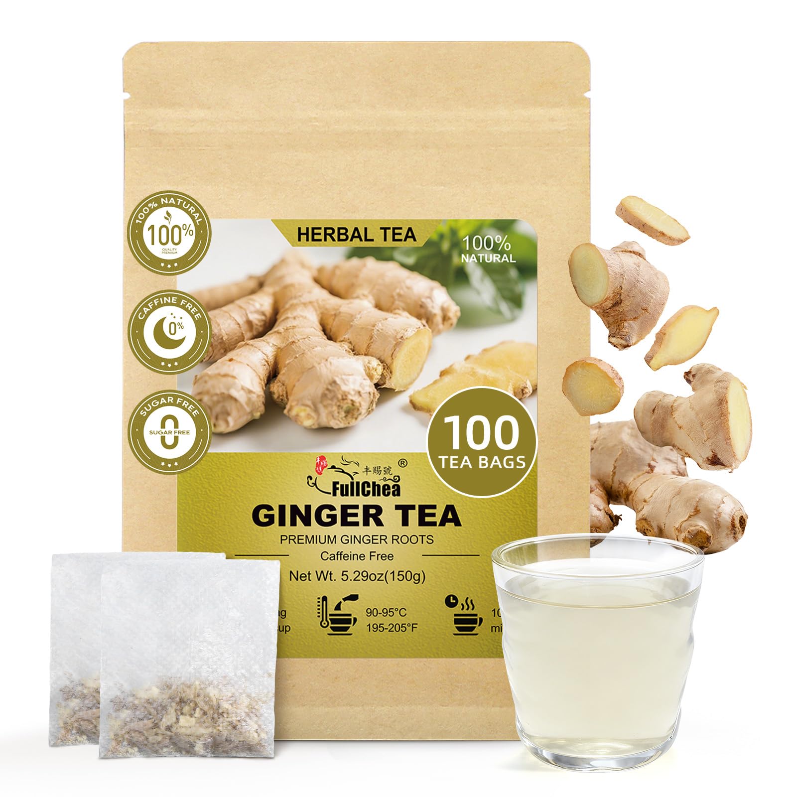 fullchea ginger tea bags for wellness