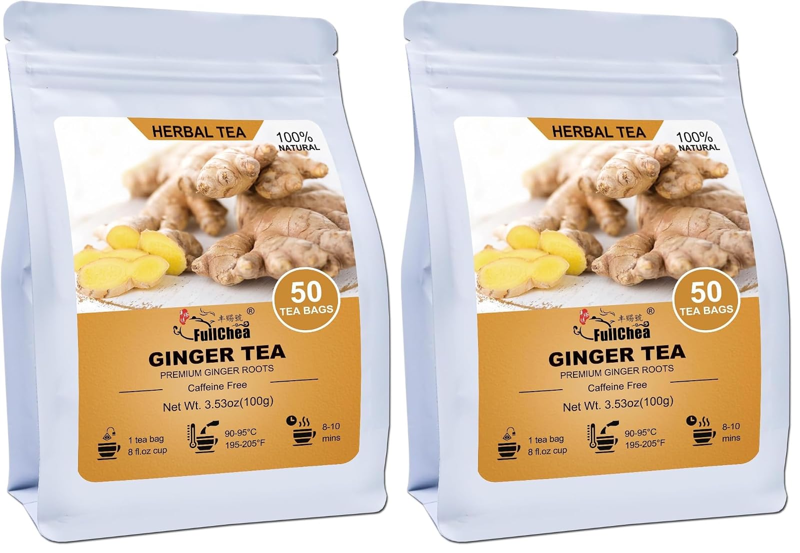 FullChea ginger tea bags for wellness