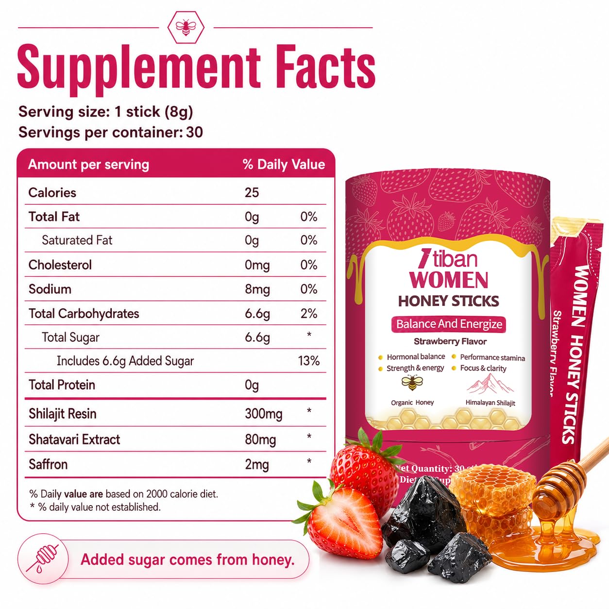 Fulvic acid benefits in honey sticks