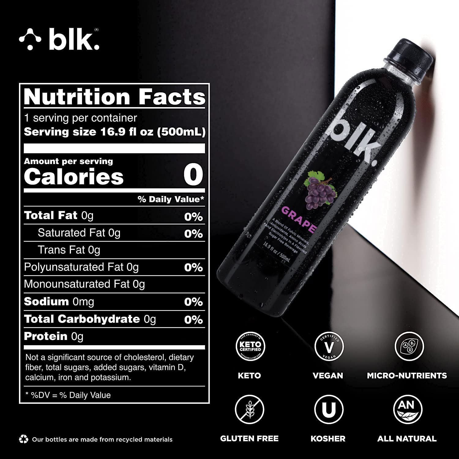 fulvic acid enriched alkaline beverage