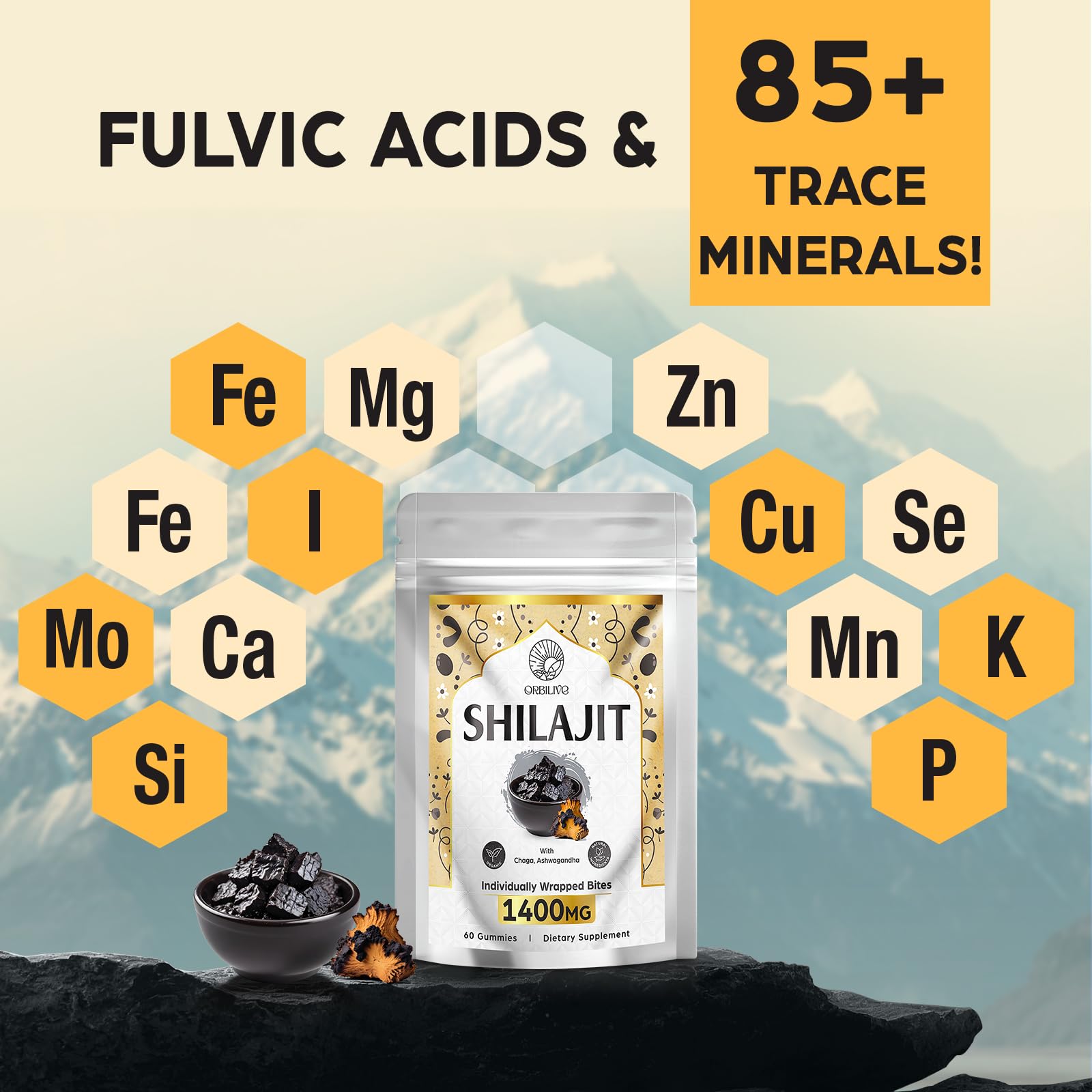 fulvic acid enriched Shilajit gummies