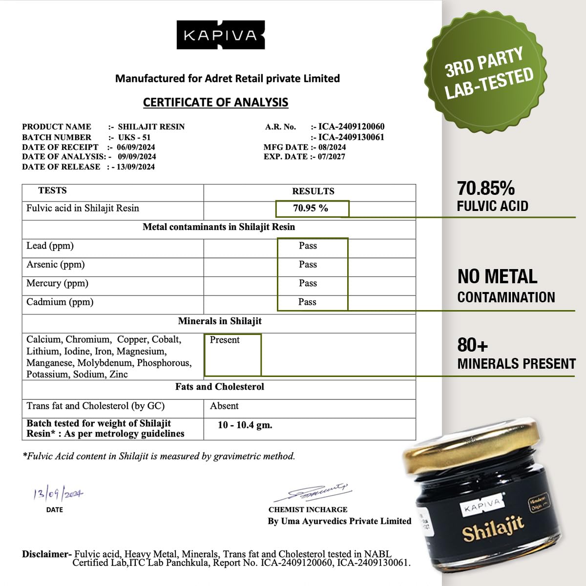 fulvic acid rich shilajit benefits