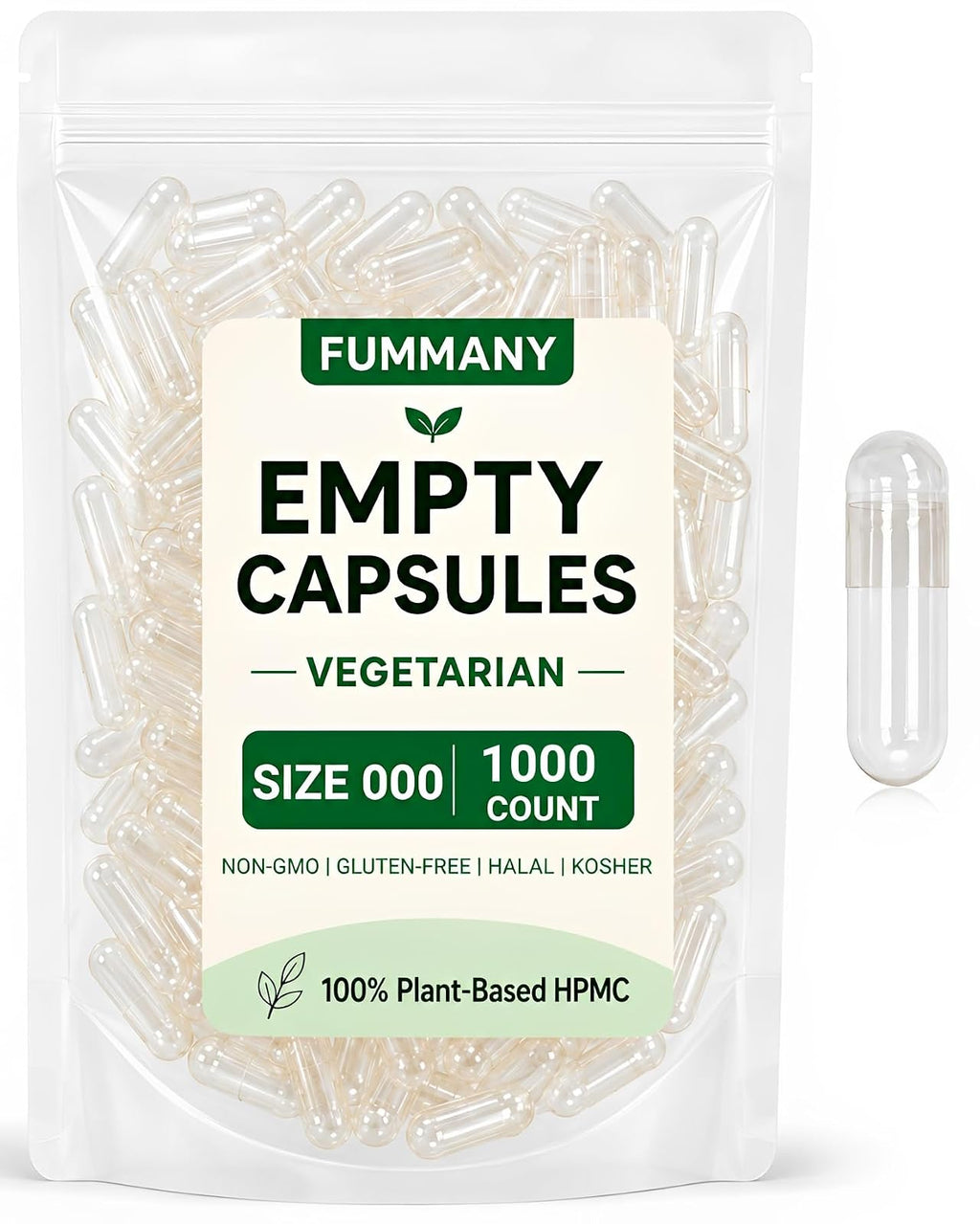 FUMMANY vegan empty capsules 1000 count