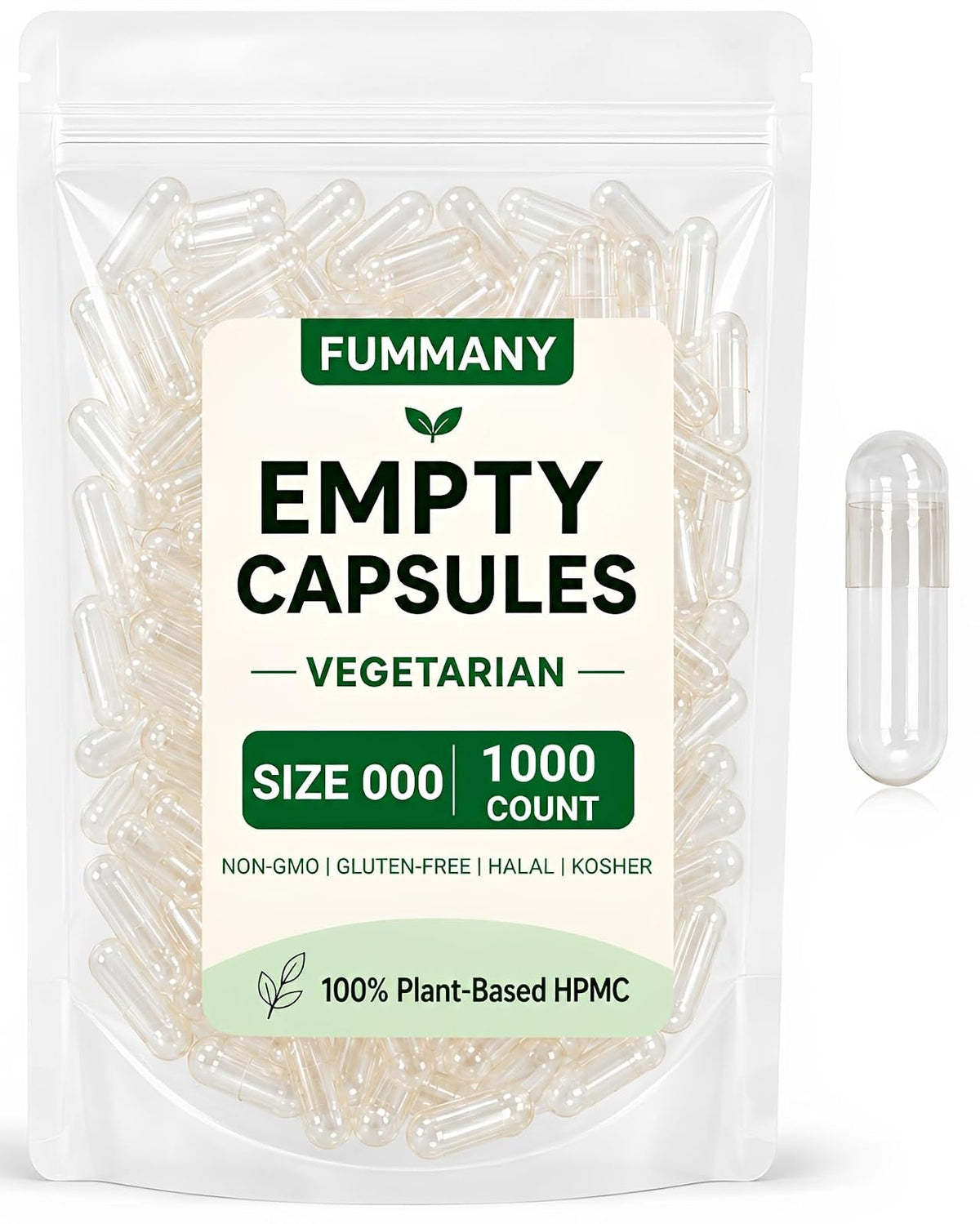 FUMMANY vegan empty capsules 1000 count