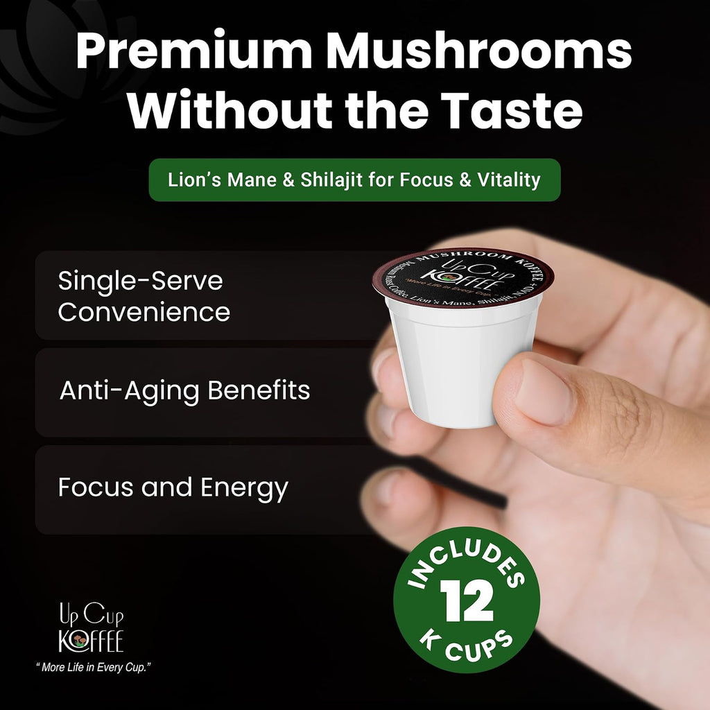 functional mushroom coffee with shilajit