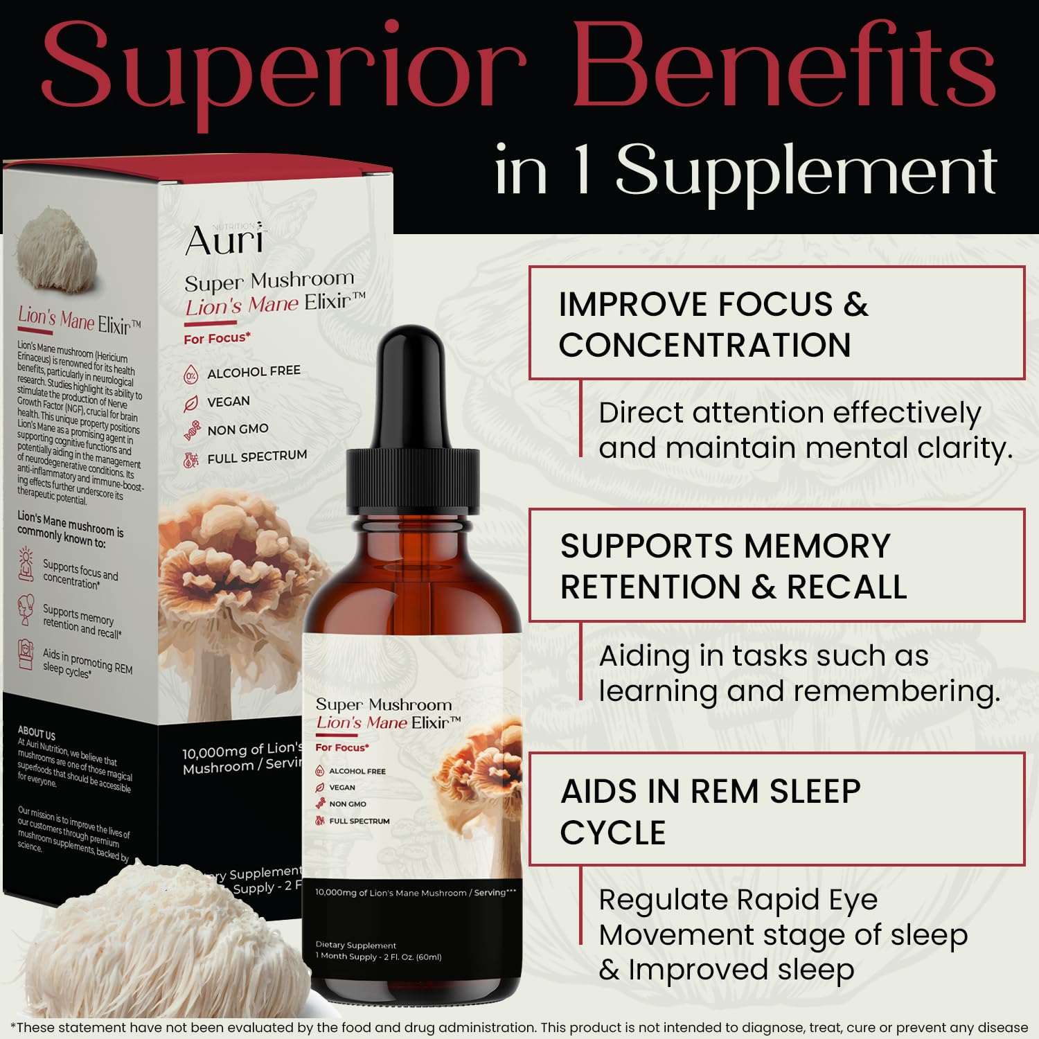 Functional mushrooms for cognitive health