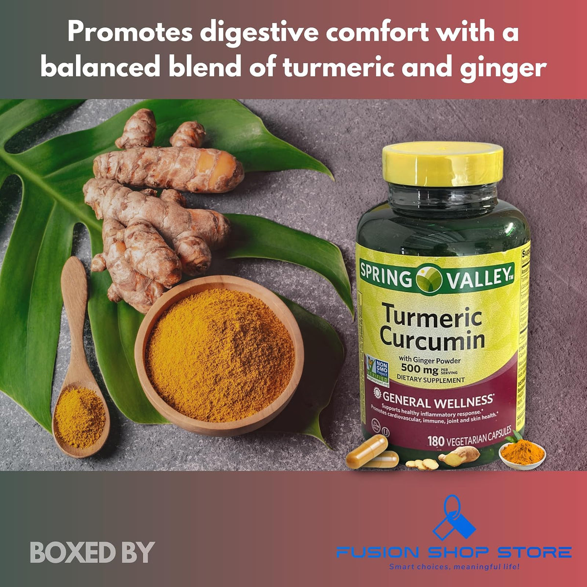 Fusion herbal turmeric capsules for wellness