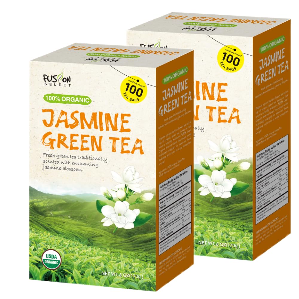 Fusion organic jasmine green tea bags