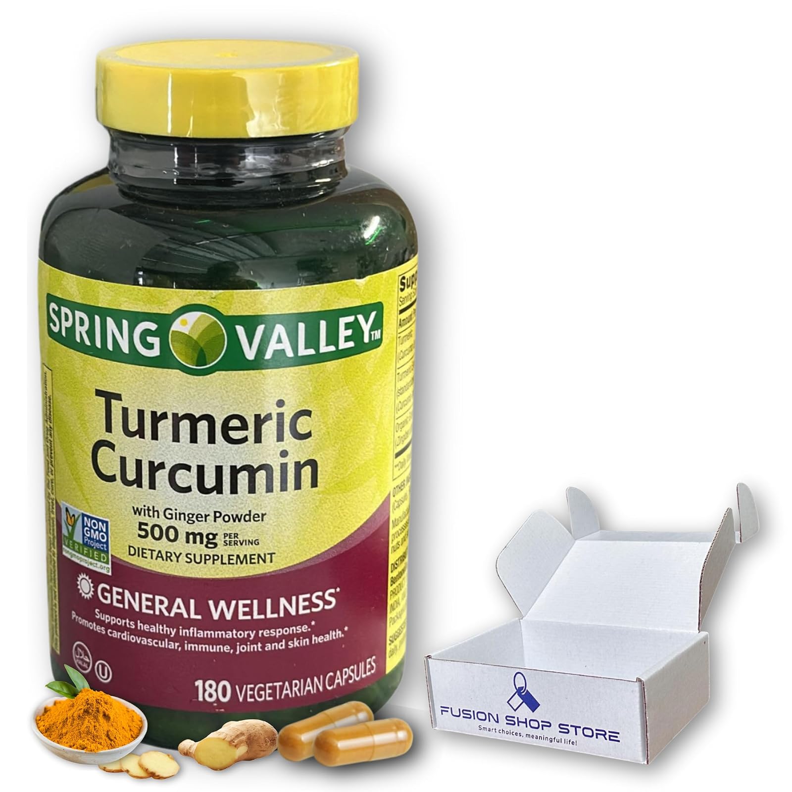 Fusion turmeric curcumin vegetarian capsules
