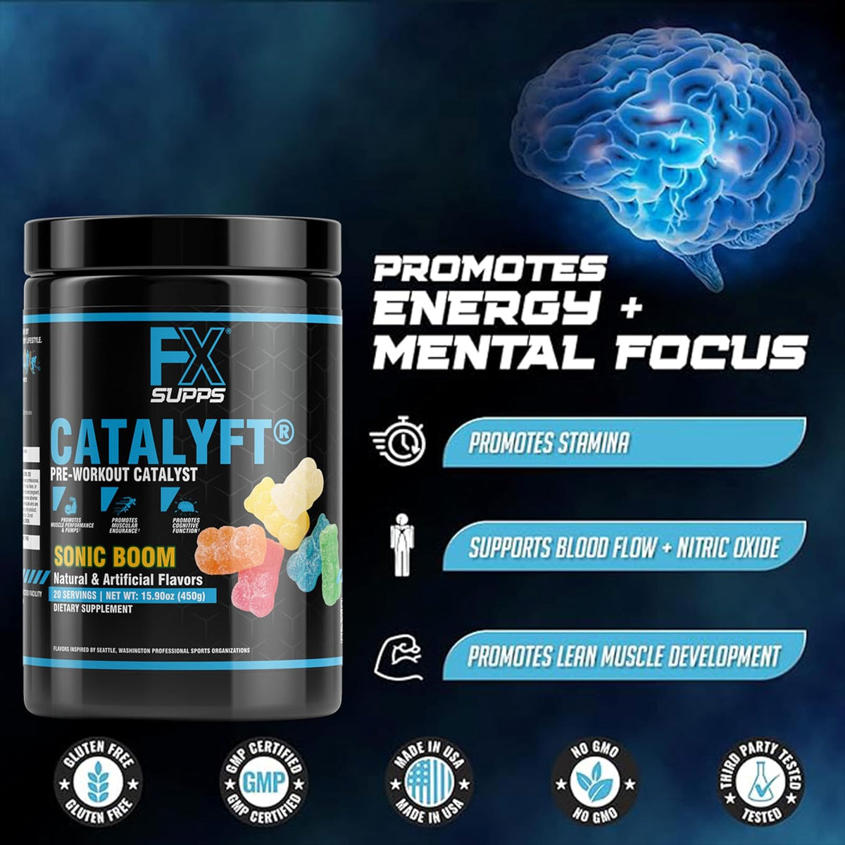 FXSUPPS Catalyft powder for workout motivation