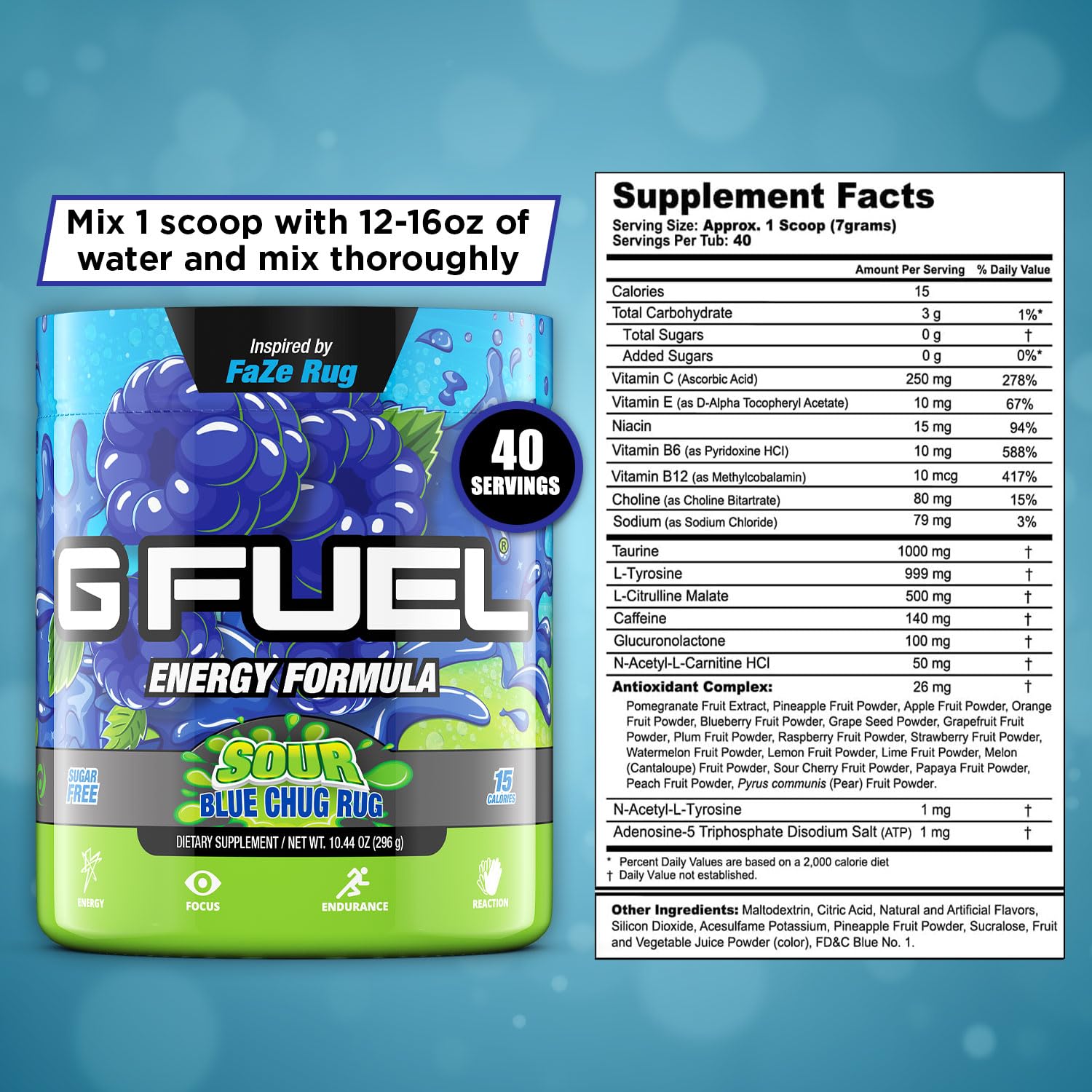 G Fuel Chug Rug for gamers and athletes