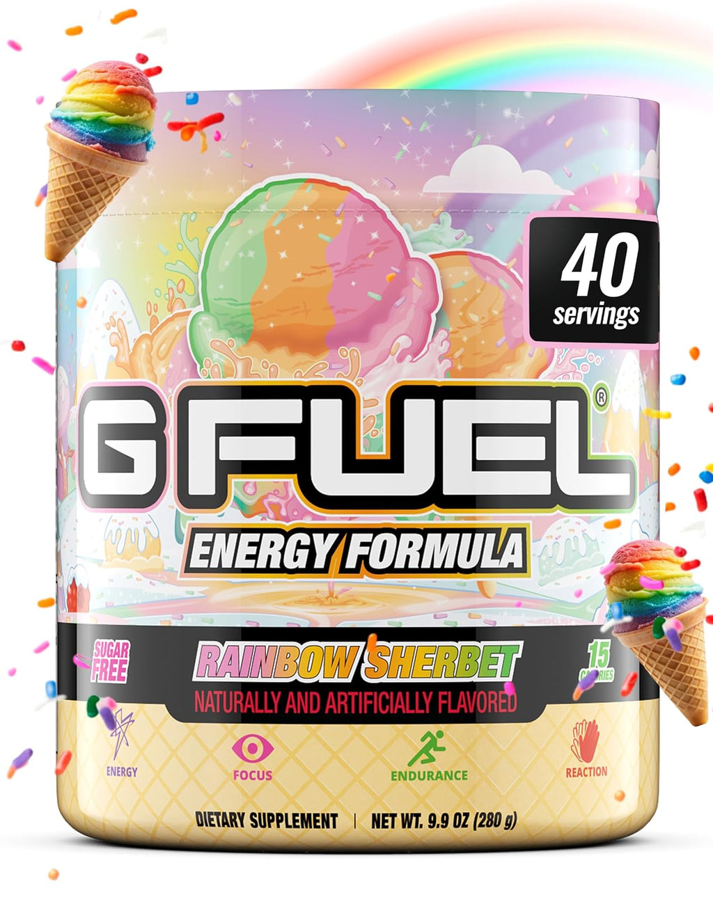 G Fuel Rainbow Sherbet pre-workout powder