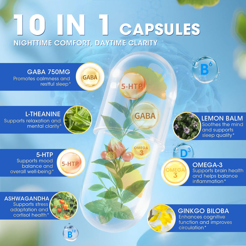 GABA 750 mg capsules for stress relief