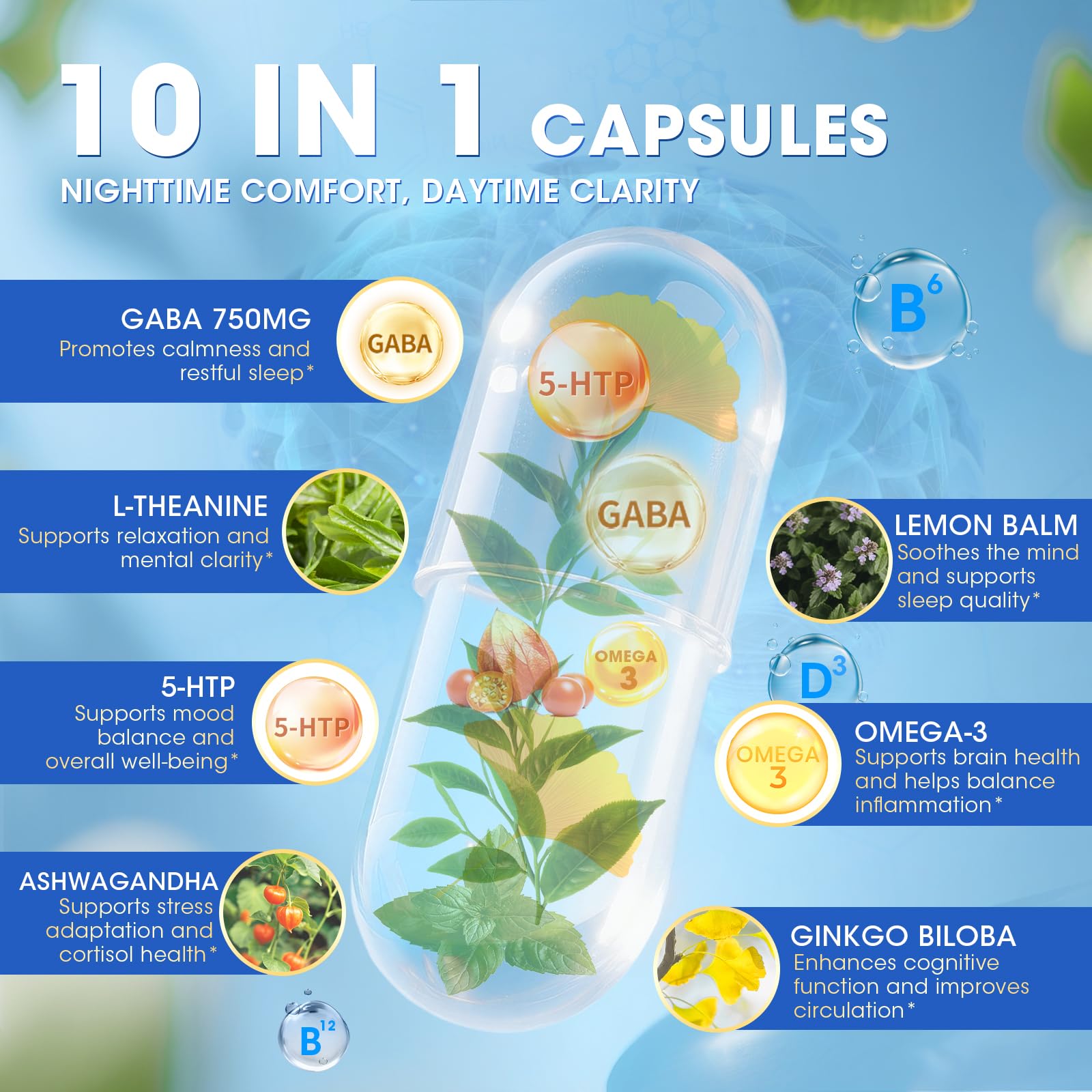 GABA 750 mg capsules for stress relief