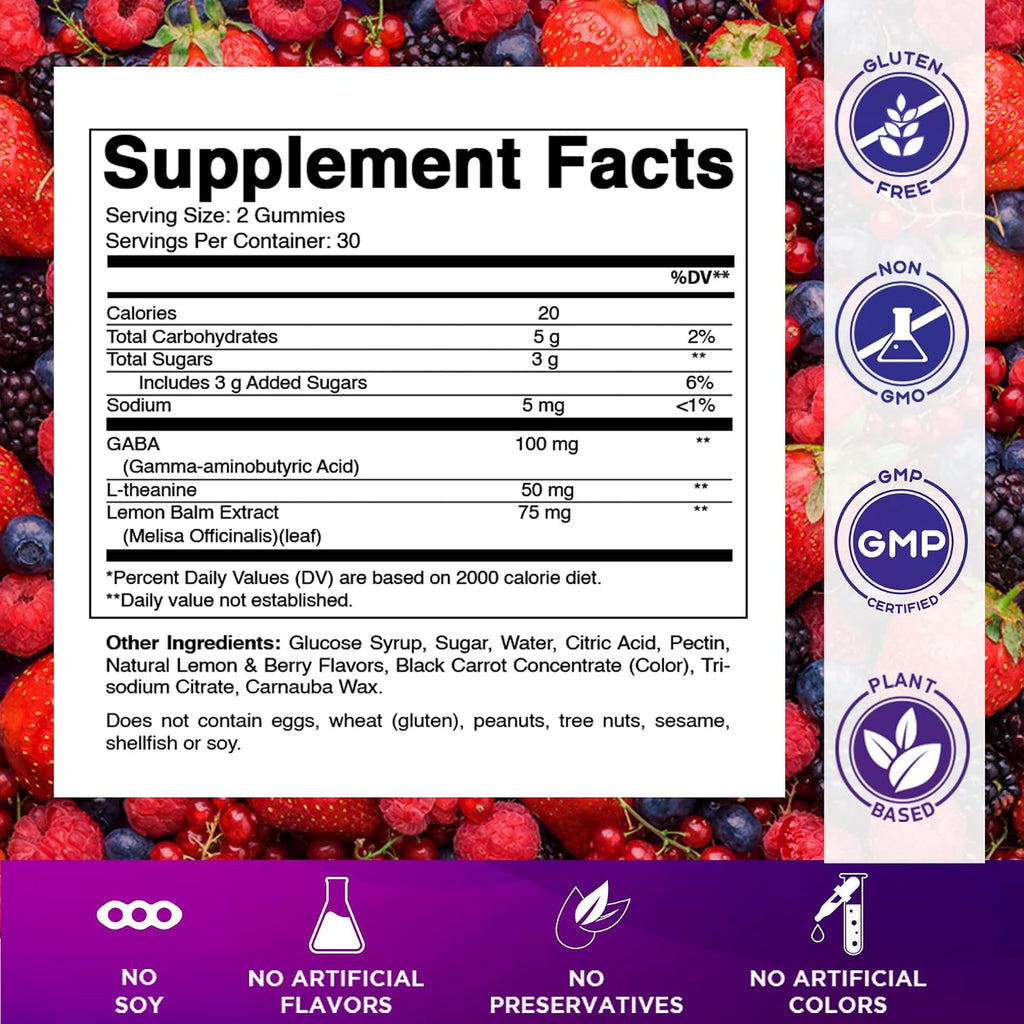 GABA and L-Theanine gummy multivitamin