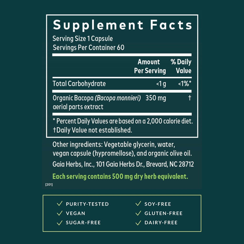 Gaia Herbs Bacopa brain function enhancement