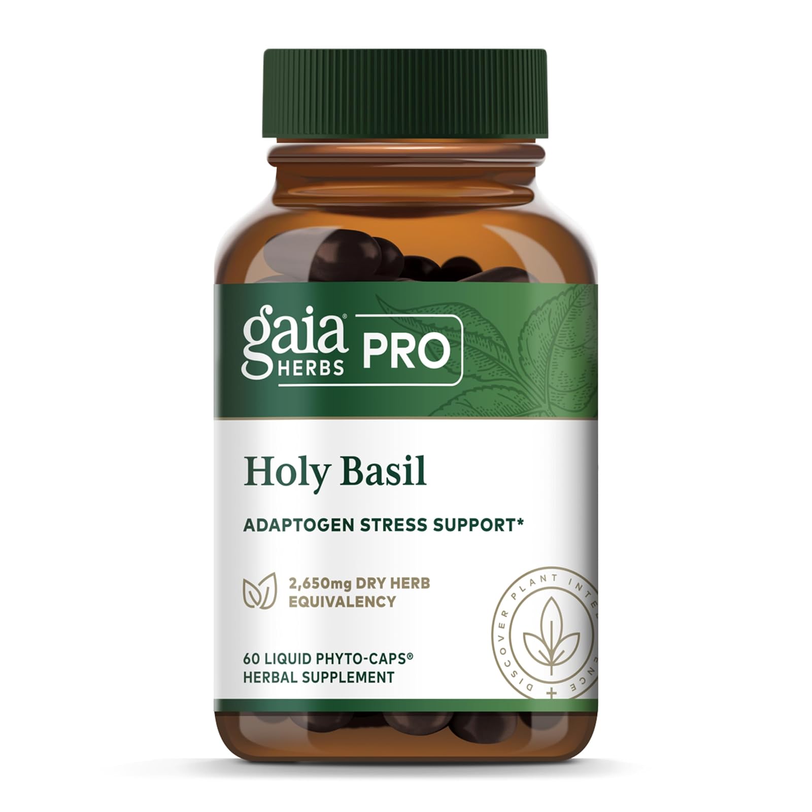 GAIA HERBS Holy Basil capsules for stress relief