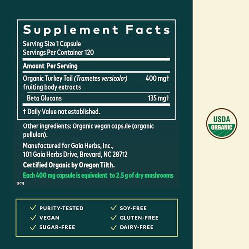 Gaia Herbs turkey tail benefits