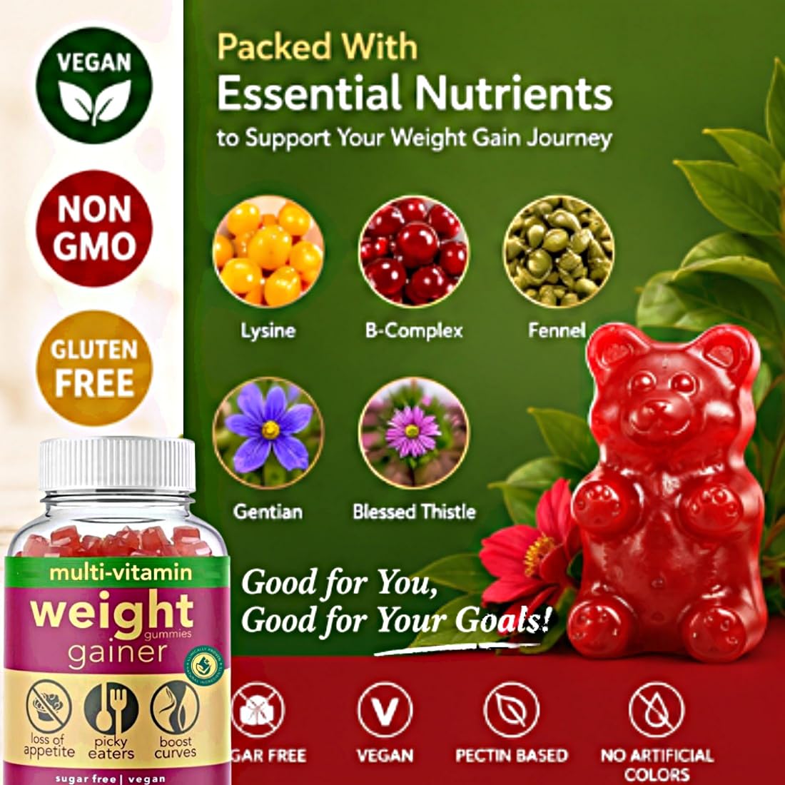 Gainer Gummies with essential vitamins