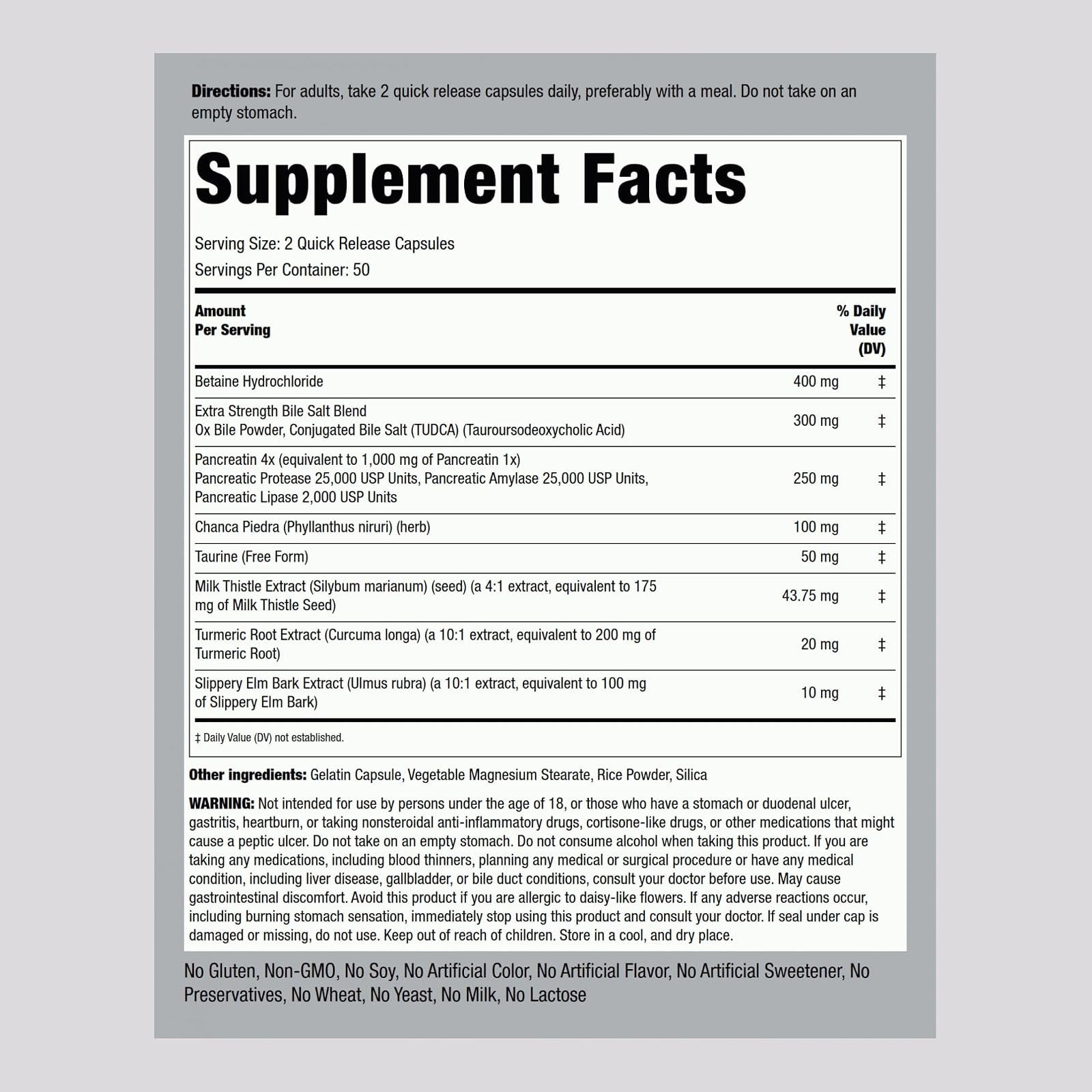 Gallbladder supplement for digestive health